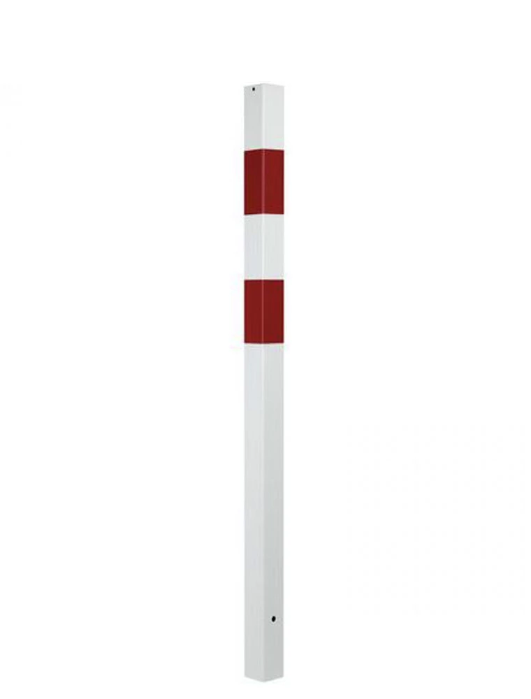 Poteau de sécurité carré à sceller Rouge/Blanc (H 140cm x 7cm x 7cm)